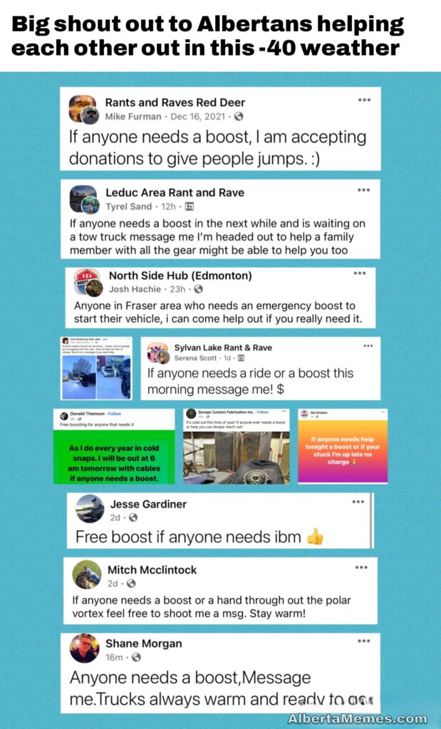 Big shoutout to everyone Albertans helping each other out meme ...