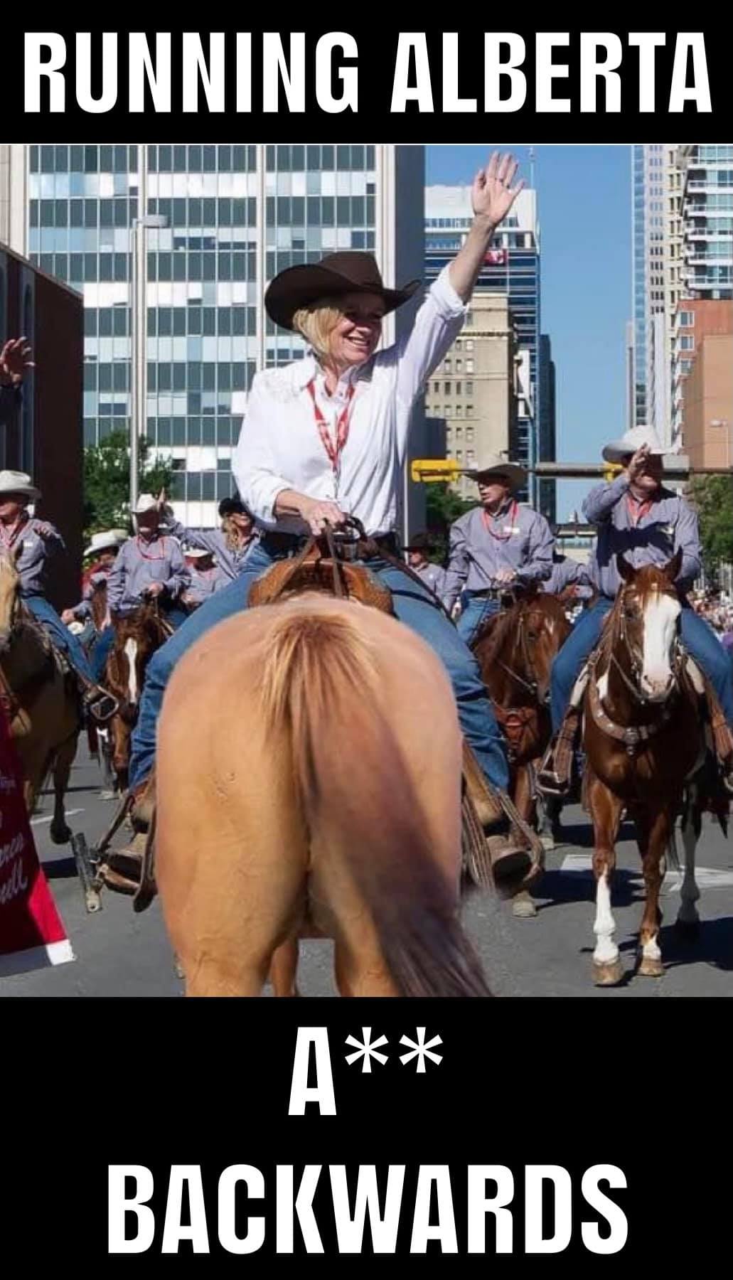 Rachel Notley's Reverse Parade meme - Alberta Memes