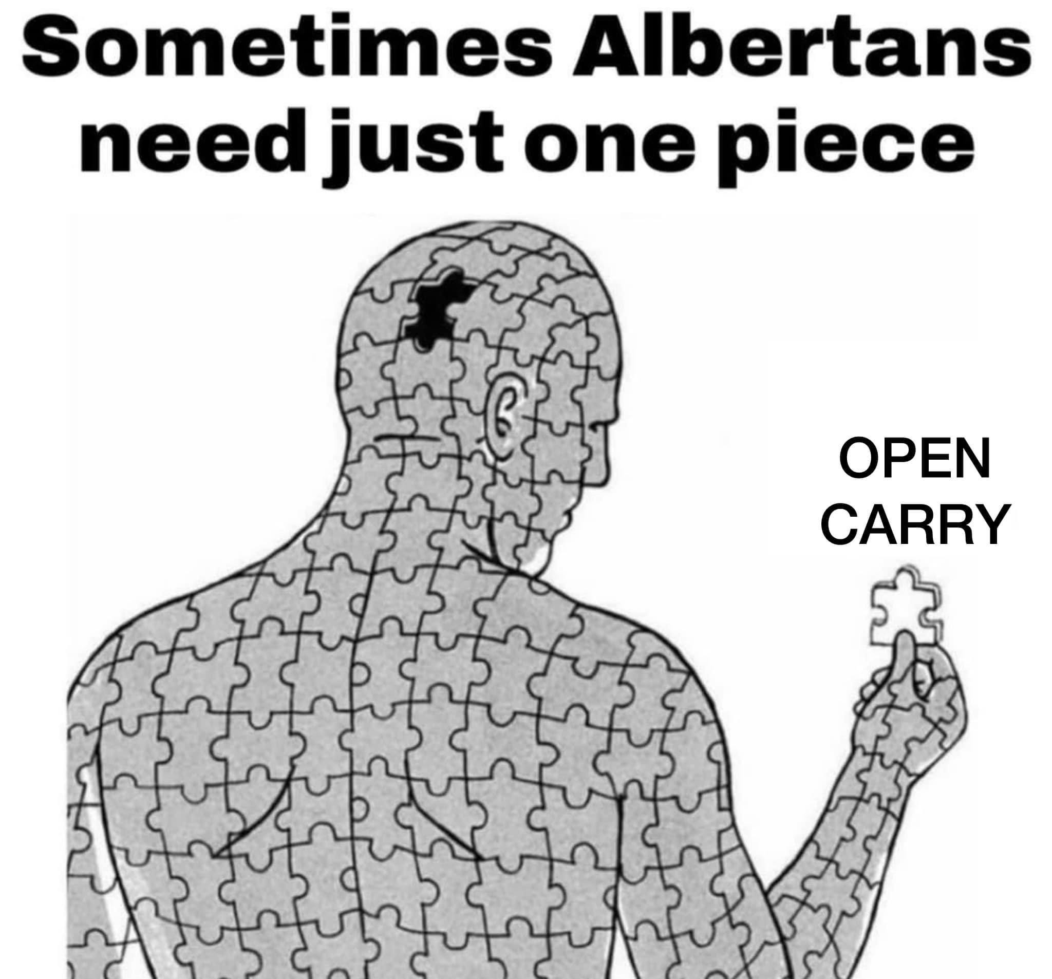 Albertan's open carry meme - Alberta Memes